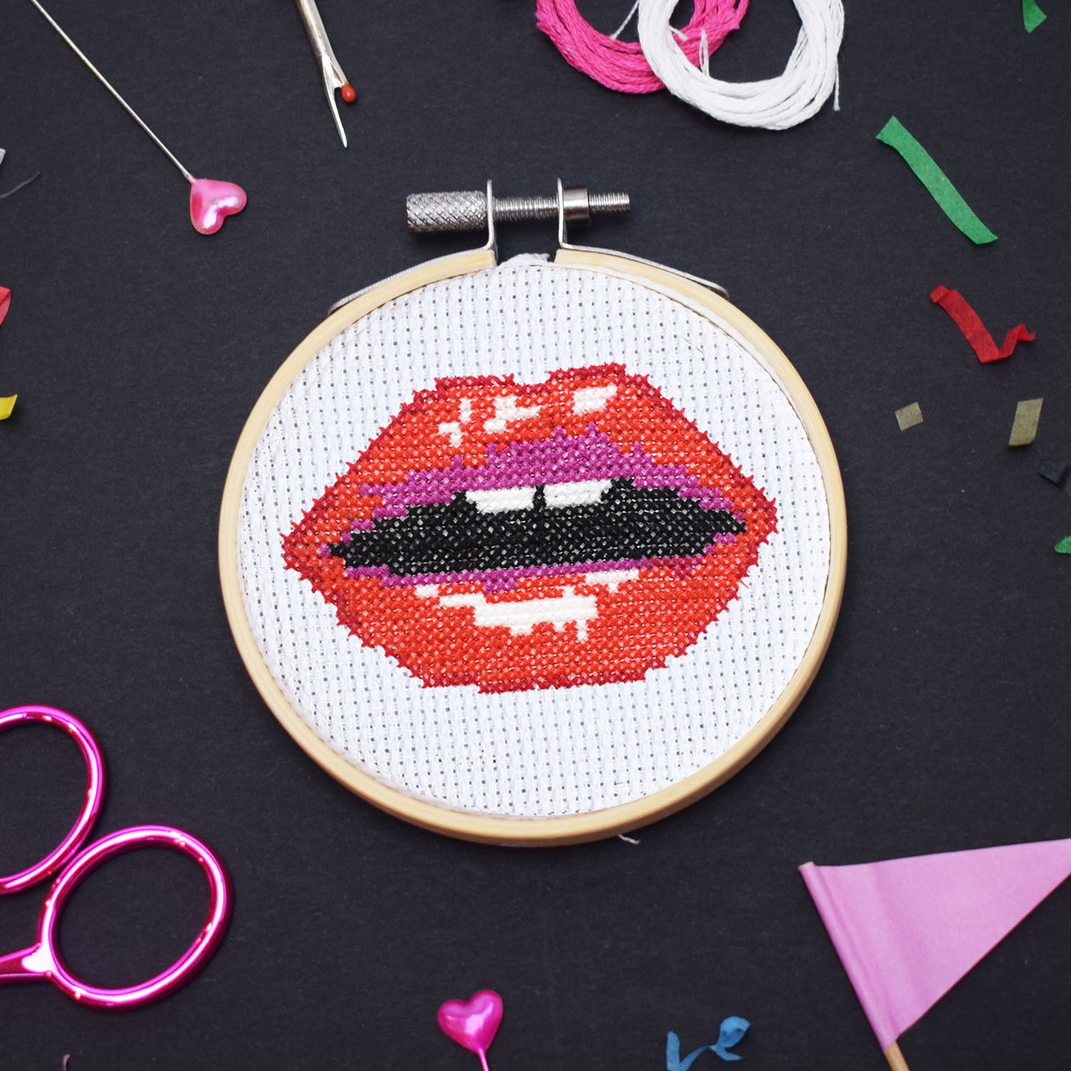 'Read my Lips' Mini Cross Stitch - PDF Pattern – The Make Arcade