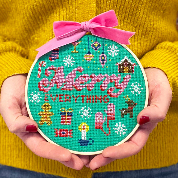 'Merry Everything' Cross Stitch Kit – The Make Arcade