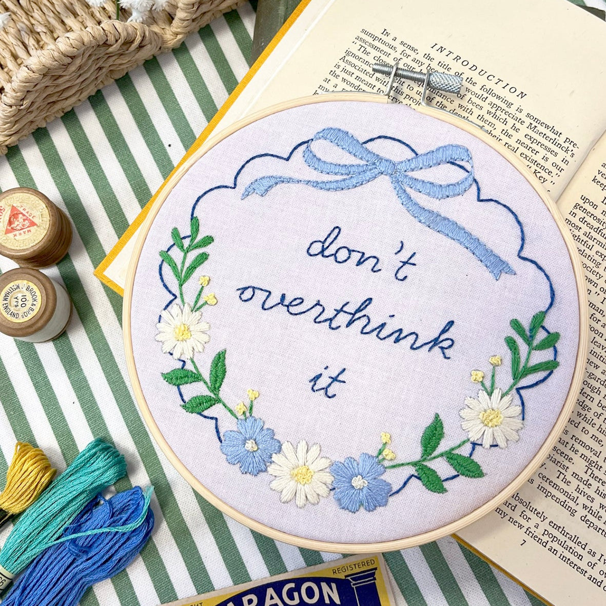 'Don't Overthink It' Large Embroidery Kit – The Make Arcade