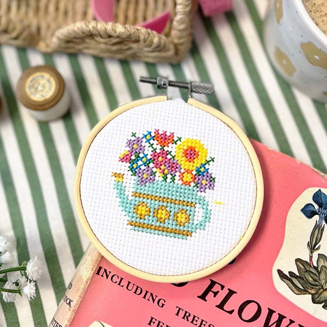 Floral Watering Can Cross Stitch - PDF Pattern – The Make Arcade