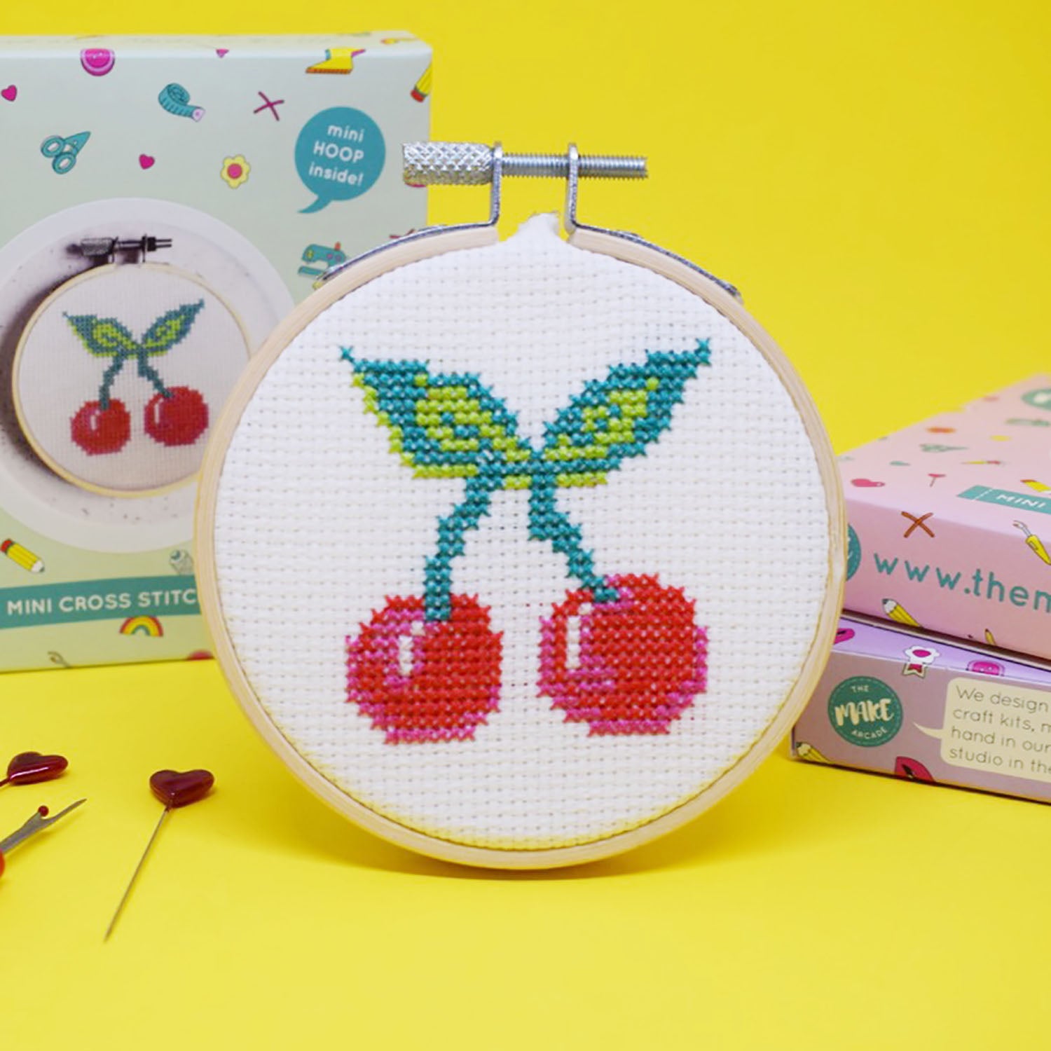 'Cherry Bomb' Mini Cross Stitch Kit – The Make Arcade